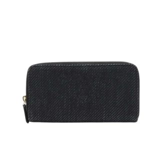 Chanel Pre-owned Deauville Line Zip Wallet Straw Canvas Leather - Femme - Pre-owned - Noir - Taille: ONE Size