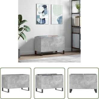 vidaXL vidaXL Meuble vinyle - Armoire &agrave; disques gris b&eacute;ton 74,5x38x48 cm bois ding&eacute;nierie