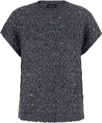 Fabiana Filippi Femme, Pulls, Gris, Taille: 40 FR Pulls &agrave; col rond