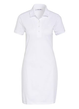 Lacoste Piqu&eacute;-Polokleid weiss