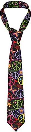 Generic Cravate Fleur Rainbow, Paix, Amour Et Coeur Confortable Men Tie Classique Cravates Homme Pour L&Eacute;cole Remise De Dipl&ocirc;me Accessoires