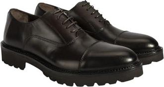 Desa Chaussures en Cuir Man &agrave; Enfiler - Bout Rond, Semelle Plate, Respirantes | Brun - 43