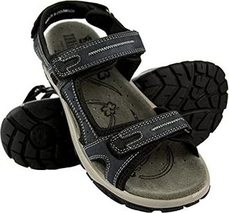 Zerimar Sandales Randonnée Trekking Cuir Naturel | Sandales de Sport pour Femmes | Chaussures en Cuir pour Femmes | Sandales Dété pour Femmes | Couleur Bleu m