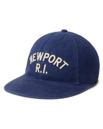 Ralph Lauren Cap aus Baumwollcord mit Lederriemen und Stickerei in