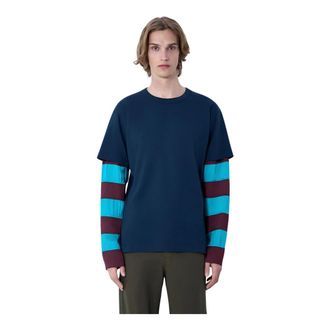 Dries Van Noten Contras Sleeves T-Shirt - - Tops - Herren - Blau - L