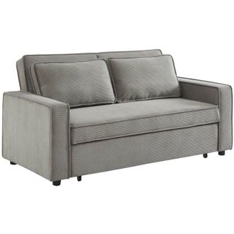 Sweeek 3-Sitzer Schlafsofa mit Cordbezug B 172,5 x T 91,5 x H 88,5cm - Chill, Cord, Hellgrau