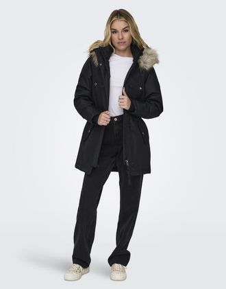 Only Iris parka dhiver en faux-fur noire