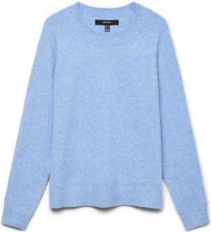 Vero Moda Femme Vmdoffy O-Neck Blouse GA Noos Pull en Tricot, Bleu Little Boy - Détails : Chiné, S EU