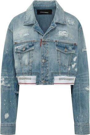 Dsquared2 Femme, Vestes, Bleu, Taille: 38 FR Veste en jean