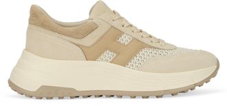 Hogan Womens Sneakers Hi-Fi Beige Calfskin Trainers