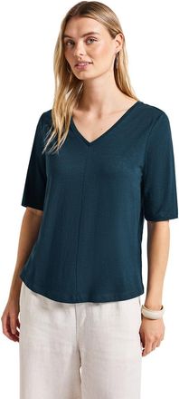 Street One Damen 3226714 V-Neck T-Shirt, Tide Blue, 42