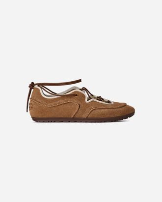 UGG Quill Ballerina-Sneaker f&uuml;r Damen in Brown, Gr&ouml;&szlig;e Wildleder
