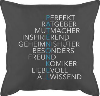 Shirtracer Kissen 50x50 - Geschenk Patenonkel Eigenschaften I Patenonkel Geschenke Pate Geschenk Paten Geschenke Weihnachten - 50 x 50 cm - Grau - f&uuml;r Bester Pat