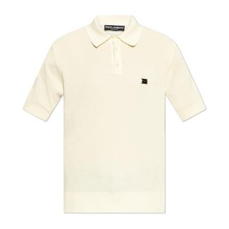 Dolce & Gabbana Baumwoll-Poloshirt - - Tops - Herren - Beige - S