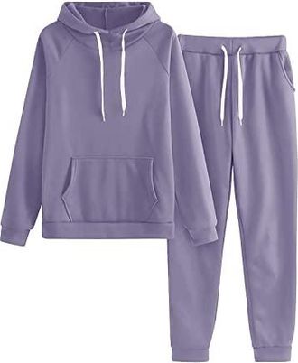Generic Surv&ecirc;tement pour Femme - 2 pi&egrave;ces - Ensemble de Sport 2 pi&egrave;ces - Sweat &agrave; Capuche et Pantalon de Jogging - Tenue de Sport - Streetwear - Lounge - pour 