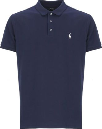 Ralph Lauren Homme, Tops, Bleu, Taille: M Polo en maille stretch &agrave; manches courtes