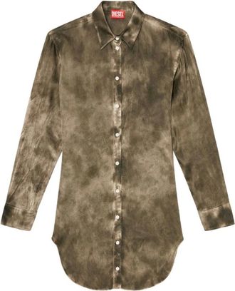 Diesel Femme, Blouses et Chemises, Brun, Taille: 34 FR Chemise Longline C-Lavel