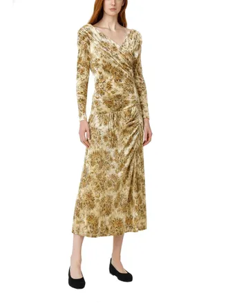 Ganni Printed Recycled Polyester Dress - Ivory