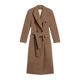 Golden Goose Zweireihiger Wollmischmantel mit G&uuml;rtel - - Coats - Damen - Beige - XS