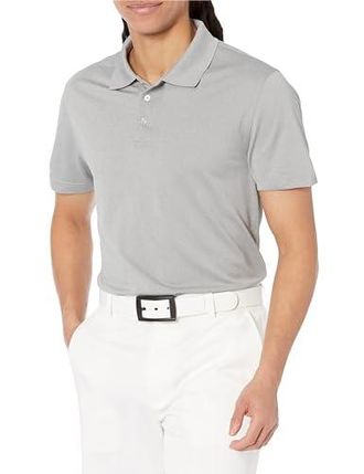 Amazon Essentials Polo de Golf, Manches Courtes, Coupe Ajustée, Séchage Rapide Homme, Gris Clair Chiné, M
