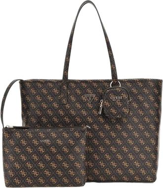 Guess Femme, Sacs, Brun, Taille: ONE Size Sac à bandoulière marron avec logo imprimé