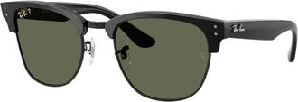 Ray-Ban unisex, Accessoires, Noir, Taille: 51 MM Lunettes de Soleil Clubmaster Reverse Polarisées Noir/Vert