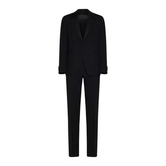 Lardini Schwarzes ma&szlig;geschneidertes Jacken- und Hosen-Set - - Suits - Herren - Schwarzk - 2XL