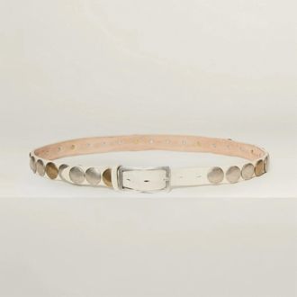 Reptiles House Touch - Ledergürtel mit Nieten - Cream