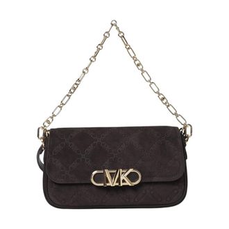 Michael Kors Femme, Sacs, Brun, Taille: ONE Size Sac bandoulière en chaîne en daim avec logo en relief