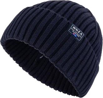 N.Z.A. Herren Strickmütze blau Baumwolle