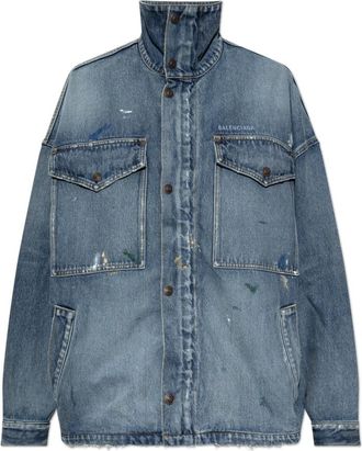 Balenciaga Vintage-Effekt-Denimjacke - - Jackets - Damen - Blau - XS