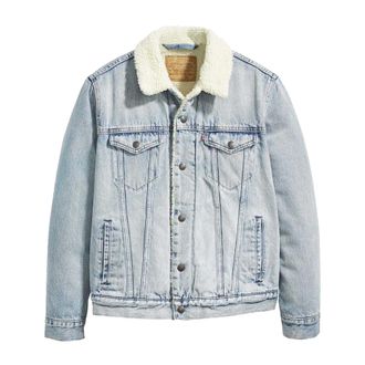 Levi's Type III Truckerjacke f&uuml;r Herren, Teddy (Blau)