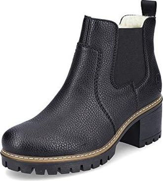 Rieker Femme Bottines Y8650, Dame Bottines Chelsea,Demi-Bottes,Bottines,Bottes de Glisse,Haute,Noir (Schwarz / 00),41 EU / 7.5 UK