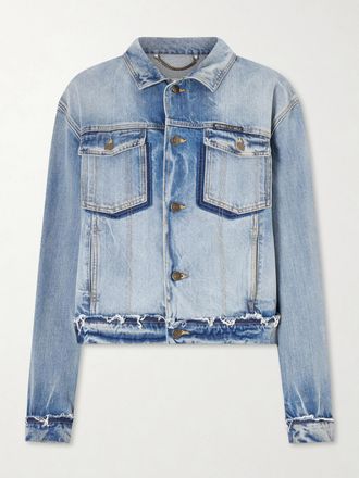 Maison Margiela Jeansjacke In Distressed-optik - Blau
