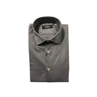Baldinini Baldinini Trend Gray Cotton Men Shirt - - Shirts - Herren - Grau - L