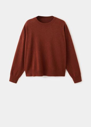 Mango Pull oversize col rond rouge-orang&eacute; - Femme - XXS - MANGO