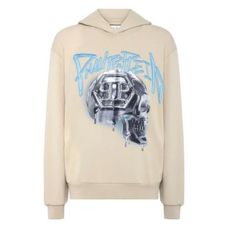 Philipp Plein Homme, Sweatshirts et sweats &agrave; capuche, Beige, Taille: 2XL Sweat &agrave; capuche SweaT-shirt Skull