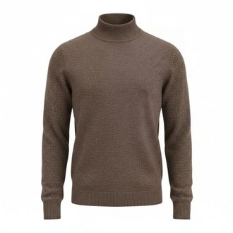 Roberto Collina Merino / Baby Kamel Stehkragen - - Knitwear - Herren - Braun - 2XL