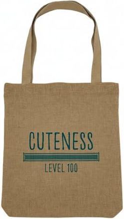 Fabulous Sac Shopping Tote Bag Aspect Lin - Cuteness Level 100 Baby Games - Sac de Courses Toile Epaisse 360g Beige Naturel Cabas Port&eacute; Epaule Solide Imprim&eacute; e