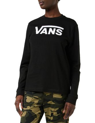 Vans Damen Flying V Classic Ls Bf Langarmshirt, Schwarz (Black Blk), 34 (Herstellergröße: Small)