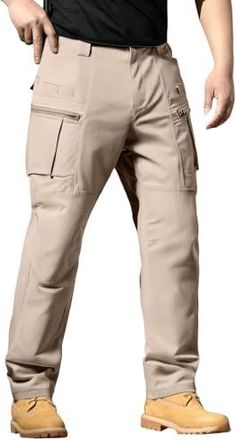 Generic Pantalon de surv&ecirc;tement l&eacute;ger pour homme pour l&eacute;t&eacute; et le printemps, taille &eacute;lastique, coupe ample, confortable et d&eacute;contract&eacute;, kaki, XXL