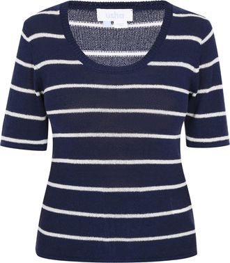 Usha Pullover Frauen Marinewei&szlig;