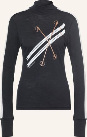 super.natural Funktionsshirt Kryssede Col Mit Merinowolle schwarz