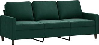 vidaXL vidaXL 3-Sitzer Sof&aacute; Dunkelgr&uuml;n 180 cm Samt