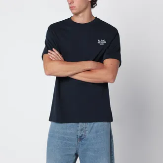 A.P.C. Rue Madame T-Shirt aus marineblauer Baumwolle