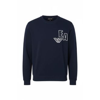 Emporio Armani Felpa Girocollo con Logo EA - - Sweatshirts & Hoodies - Herren - Blau - 2XL
