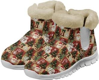 Coloranimal Bottes de neige pour femme - Bottes dhiver décontractées avec peluche douce - Garde au chaud - Chaussures dhiver tendance, Père Noël, sapin de Noël, b