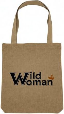 Fabulous Sac Shopping Tote Bag Aspect Lin - Wild Woman Nature Bohemian Culture - Sac de Courses Toile Epaisse 360g Beige Naturel Cabas Port&eacute; Epaule Solide Impr
