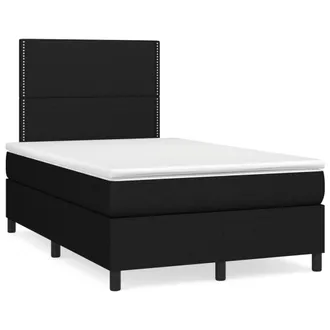 vidaXL Vidaxl - Letto A Molle Con Materasso E Led Nero 120x190 Cm In Tessuto