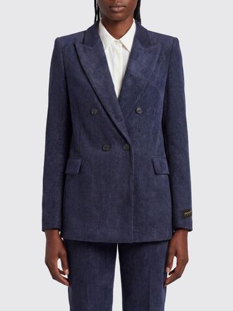 Ermanno Scervino Blazer court &agrave; double boutonnage en velours avec revers en pointe